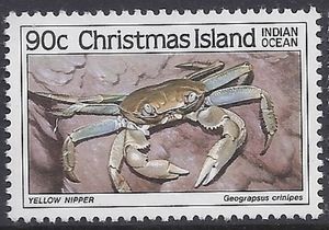 Stamp: Yellow Nipper (Geograpsus crinipes) (Christmas Island(Crabs 1985 ...