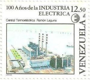 Stamp: Ramon Laguna Thermoelectric Plant (Venezuela) (Electric Industry ...