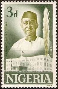 Stamp: President Nnamdi Azikiwe (1904-1996) and State House (Nigeria ...