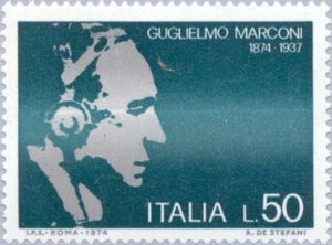 Stamp: Guglielmo Marconi (1874-1937) in Headphones (Italy(Birth ...