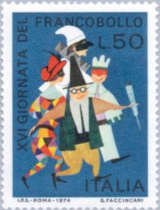 Stamp: 16th Stamp Day (Italy(Stamp Day 1974) Mi:IT 1474,Sn:IT 1171,Yt ...