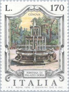 Sello: Doria Palace Fountain - Genova (Italia(Fountains of Italy (4th ...