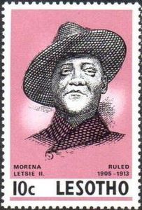 Stamp: Letsie II (1905-1913). (Lesotho(Leaders of Lesotho) Mi:LS 187,Sn ...