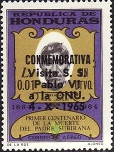 Stamp: Jicaque Indian (Honduras(Pope Paul VI Visiting the United ...