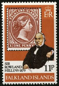 Stamp: Death Centenary Sir Rowland Hill (Falkland Islands(Sir Rowland ...
