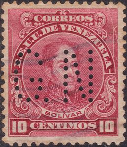 Stamp: Simón Bolívar (Venezuela) (Official Stamps - Simón Bolívar different Frames) Mi:VE D39b ...