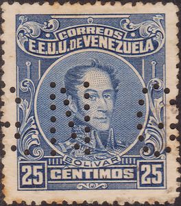 Selo: Simón Bolívar (Venezuela(Official Stamps - Simón Bolívar different Frames) Mi:VE D48C,Yt ...