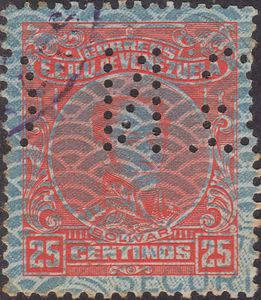 Stamp: Simón Bolívar (Venezuela) (Official Stamps - Simón Bolívar different Frames) Mi:VE D83,Yt ...