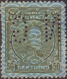 Stamp: Simón Bolívar (Venezuela) (Official Stamps - Simón Bolívar different Frames) Mi:VE D86,Yt ...
