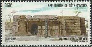 Stamp: Lobi soukala (Ivory Coast(Rural Houses) Mi:CI 930,Sn:CI 804,Yt ...