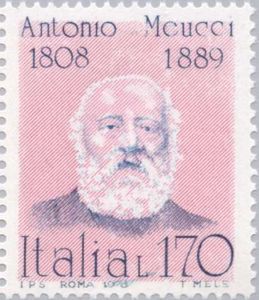 Stamp: Antonio Meucci (1808-1889) (Italy(Famous Italians) Mi:IT 1618,Sn ...