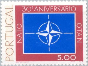 Stamp: NATO emblem (Portugal(NATO, 30th Anniversary) Mi:PT 1439y,Sn:PT ...