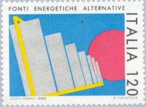 Stamp: Solar Panels (Italy(Energy conservation) Mi:IT 1682,Sn:IT 1391 ...