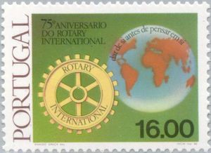 Stamp: Rotary (Portugal(Rotary International, 75th Anniversary) Mi:PT ...