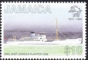 Stamp: Mail Ship "Jamaica Planter" (1936) (Jamaica(125th Anniversary of ...