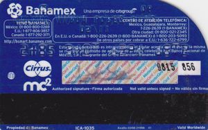 Cartões de bancos: B-smart (Banamex, MéxicoCol:MX-MC-0011.03