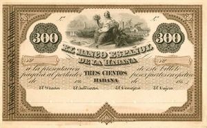 Banknote: 300 Pesos (Cuba(1869-1879 Issue) Wor:P-16