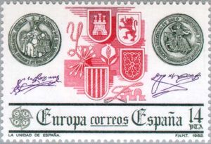 Sello: Unification of Spain, 1479 (España(Europa (C.E.P.T.) 1982 ...