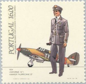 Stamp: Hawker Hurricane II (Portugal(Portuguese Military Uniforms - Air ...
