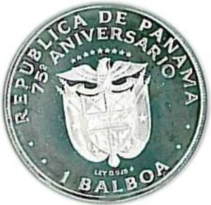 Moneda: 1 Balboa (75th Anniversary of Independence) (Panamá(1903~Today ...