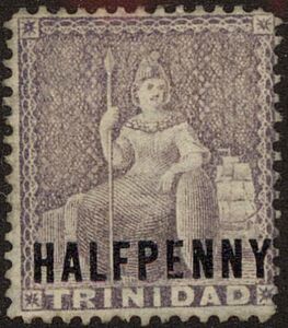Stamp: Seated Britannia - Surcharged (Trinidad(Seated Britannia ...