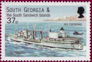Sello: RFA Tidespring (Islas Georgias del Sur y Sandwich del Sur(Supply ...
