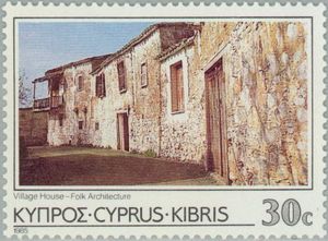 Stamp: Houses at Pera Orinis Village (Cyprus(Definitive Issues 1985 ...