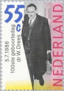 Stamp: Birth Centenary of Dr. W. Drees (1886-1988) (NetherlandsMi:NL ...