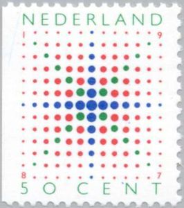Stamp: December Stamps 1987 - Sparkling Star made of Dots (Netherlands ...