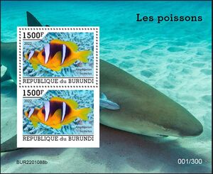 Stamp: Red Sea Anemonefish (Amphiprion bicinctus) (Burundi(Fish I (2022 ...