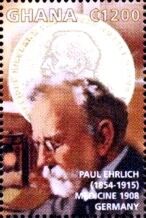 Stamp: Paul Ehrlich (1908 Medicine) (Ghana(Centenary of Nobel Prizes ...