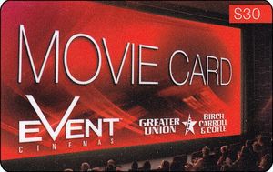 Gift Card: Movie Card (Event Cinemas-Greater Union (Australia ...
