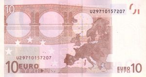 Banknote: 10 Euro (European Union (EU)(2002 (2004-2011) "Signature ...