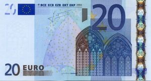 Banknote: 20 Euro (European Union (EU)(2002 (2004-2011) "Signature ...
