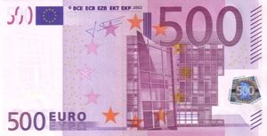 Banknote: 500 Euro (European Union (EU)(2002 (2004-2011) "Signature ...