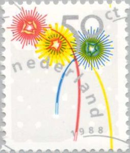 Stamp: Fireworks (Netherlands(December Stamps 1988) Mi:NL 1356,Sn:NL ...