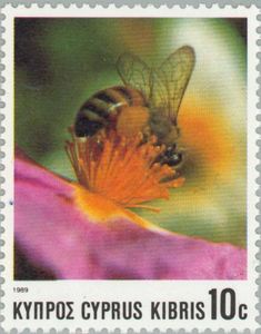 Stamp: European Honey Bee (Apis mellifica) (Cyprus) (Bee-keeping in ...
