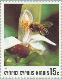Stamp: European Honey Bee (Apis mellifica) (Cyprus(Bee-keeping in ...