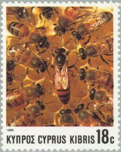 Stamp: European Honey Bee (Apis mellifica) (Cyprus) (Bee-keeping in ...
