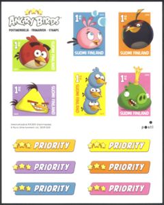 Stamp: Angry Birds (Finland(Angry Birds) Mi:FI BL77,Sn:FI 1446,Sg:FI ...