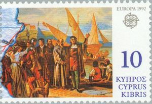 Stamp: Embarkation Ceremony (Cyprus(Europa (C.E.P.T.) 1992 - Discovery ...