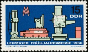 Postimerkki: Drill Press and Milling Machine (Saksa, Demokraattinen ...