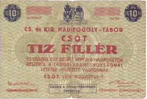 Banknote: 10 Fillér (Ungarn(Prison camps) Ada:HHC-1.1