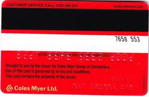 Bank Card: Coles Myer (Coles Myer, AustraliaCol:AU-GM-0002
