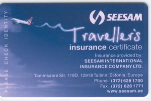 Functional Card: Seesam - Traveller's Insurance Certificate (Insurance ...