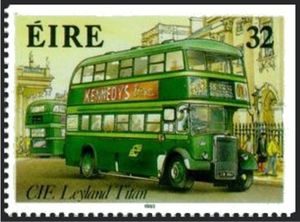 Stamp: CIE Leyland Titan (Ireland(Irish Buses) Mi:IE 836E,AFA:IE 841Dho
