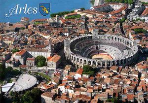 Postcard: Arles. Aerial view of the Roman Arena (France(Arles) Col:FR ...