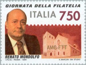 Stamp: Philately Day - Renato Mondolfo & Stamp of Trieste (Italy ...