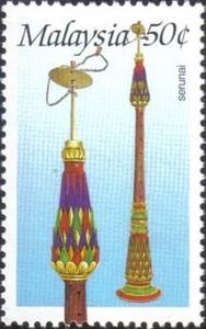 Stamp: Serunai (Malaysia(Folk Music Instruments) Mi:MY 353,Sn:MY 352,Yt ...