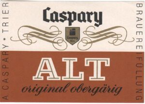Drink Label: Caspary Alt (Brauerei Caspary, Germany, Federal ...